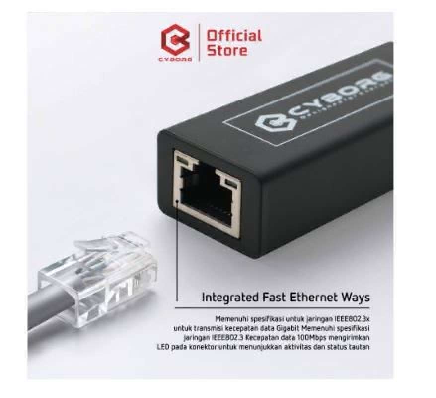 Promo Usb 2.0 To Lan Rj45 Ethernet Adapter Cyborg 10/100Mbps Ul-100 Ul100 Diskon 23% di Seller ...