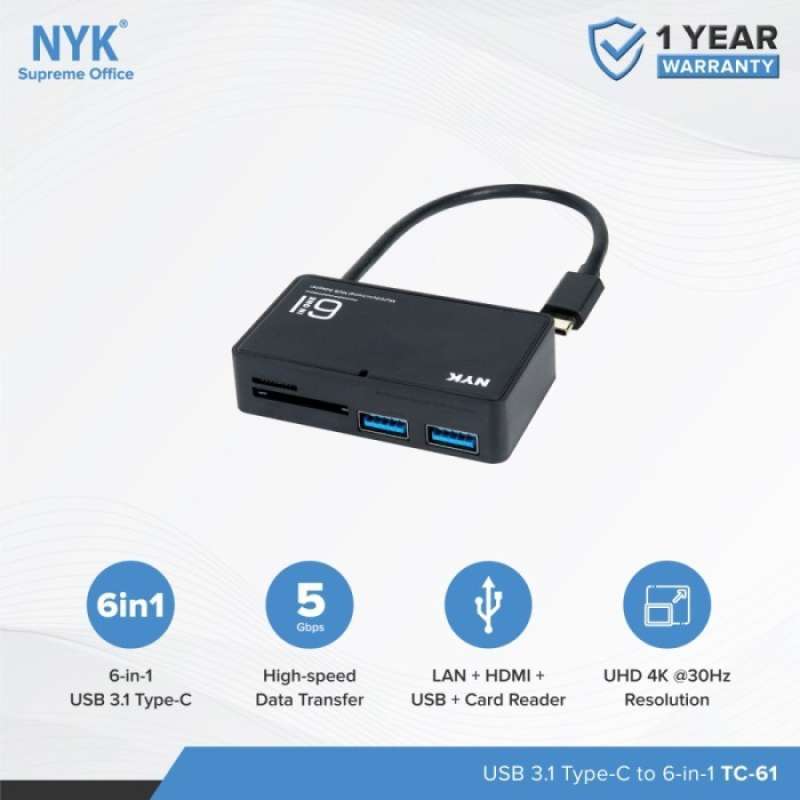 Promo Usb Type C 6 In 1 Adapter Hub Connector To Hdmi Card Reader ...