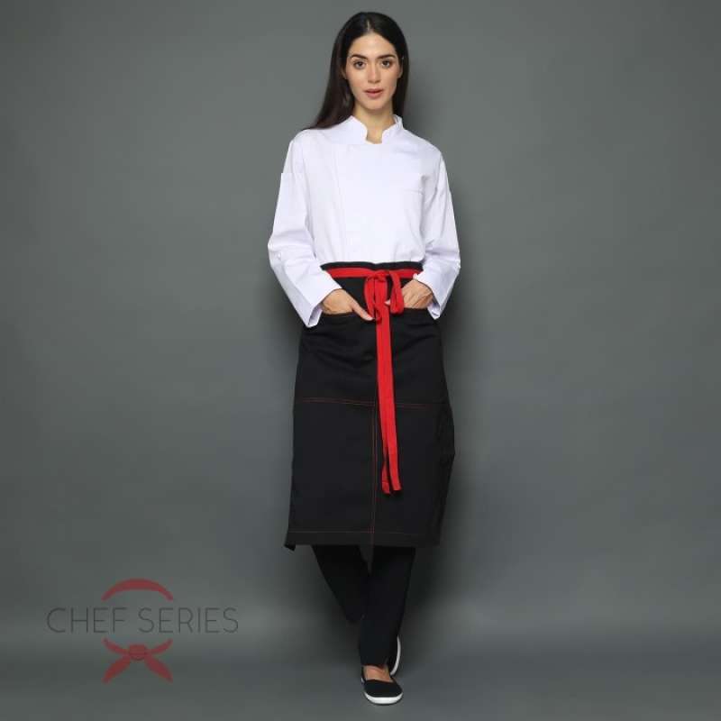 Jual Chef Series Ruby Series Half Panjang Apron - Hitam Merah Di Seller ...