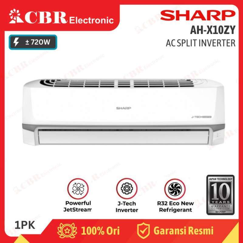 Jual AC Split SHARP J-tech Inverter Powerful Jet 1PK AH-X10ZY (R-32) di ...