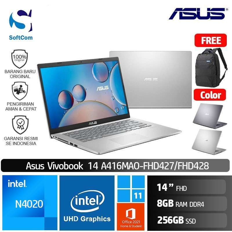 Promo Asus Vivobook 14 A416MAO FHD427 FHD428 Notebook [Intel N4020/8GB ...