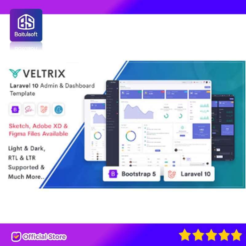 Promo VELTRIX - LARAVEL 10 ADMIN & DASHBOARD TEMPLATE BY BAITULSOFT Diskon 99% di Seller ...