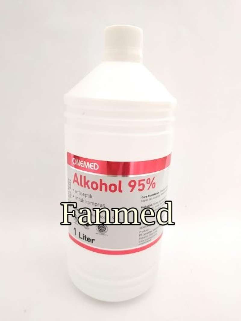 Promo Cairan Alkohol Alkoholl Alcohol 95% 1 Liter Onemed Botol Diskon ...