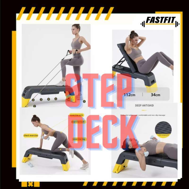 Promo Fastfit Aerobic step deck Gym Quality- include resistance Tub ...