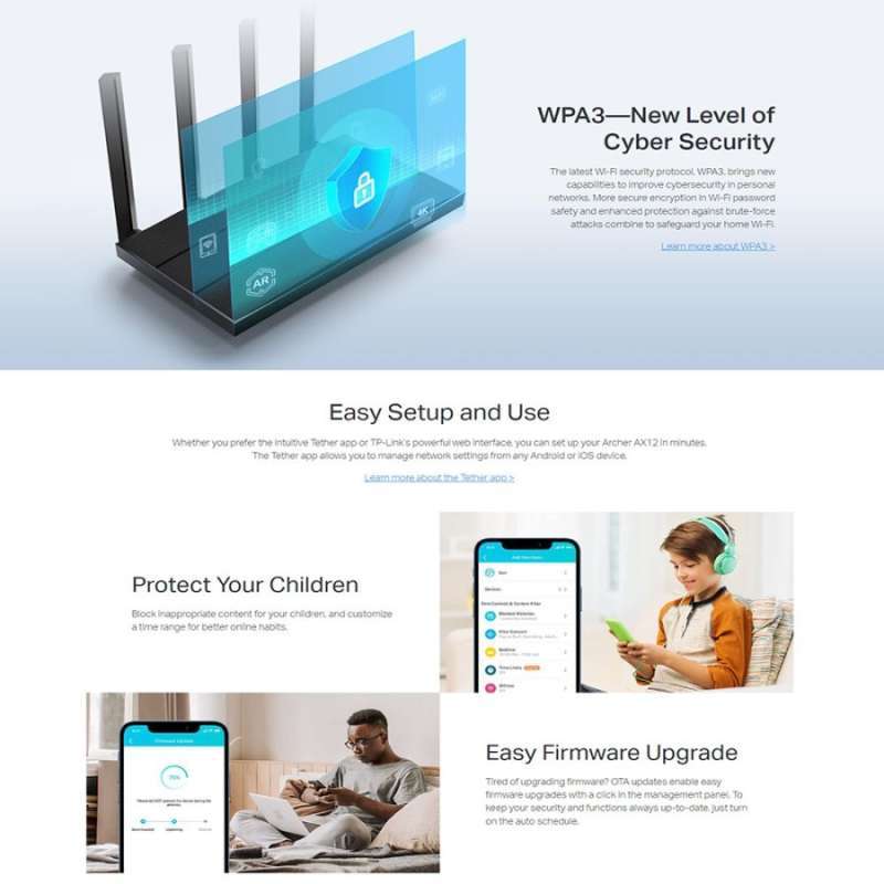 Jual Tp-link Archer Ax12 Ax1500 Wi-fi 6 Wireless Dual-band Gigabit ...