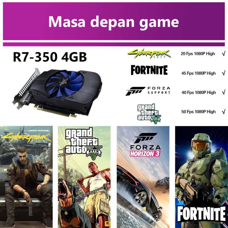 Promo AISURIX AMD Radeon R7 350 4GB VGA GDDR5 128bit 512SP VGA Card ...