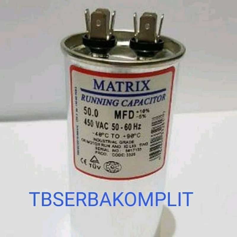 Promo Kapasitor 50 MFD 450V Kompresor AC Running Capacitor Matrix 2x4 ...