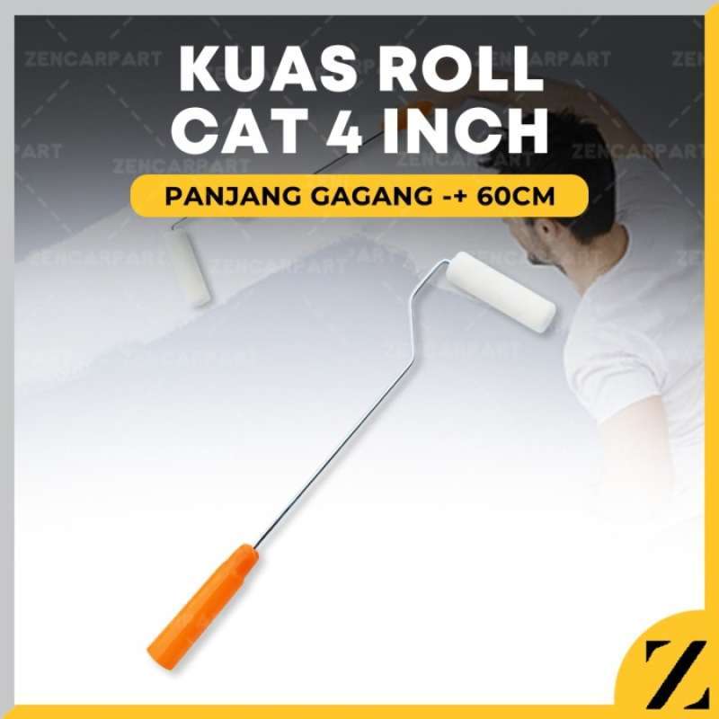 Jual Roll Cat Cet Tembok Kecil Kuas Roller Brush 4 Inch Inci Gagang 60 ...