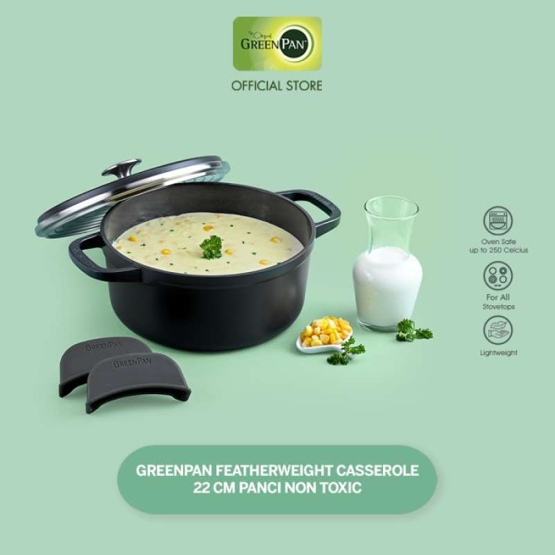 Promo Greenpan Featherweight Casserole 22cm Panci Non Toxic Diskon 23% ...