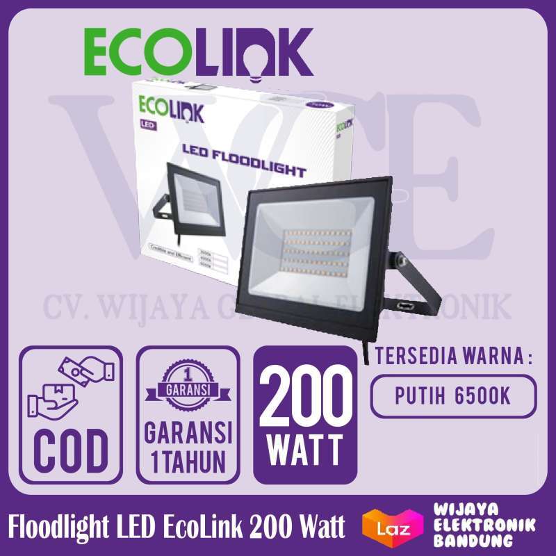 Jual Lampu Led Sorot Tembak Ecolink Flood Light 200 Watt W Putih Floodlight 200w 200watt Tahan ...