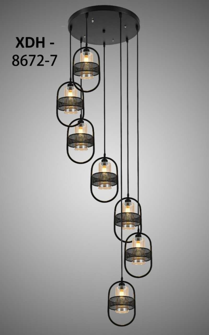 Promo LAMPU GANTUNG VOID MINIMALIS MODERN 7 LAMPU ELEGAN Diskon 23% di ...