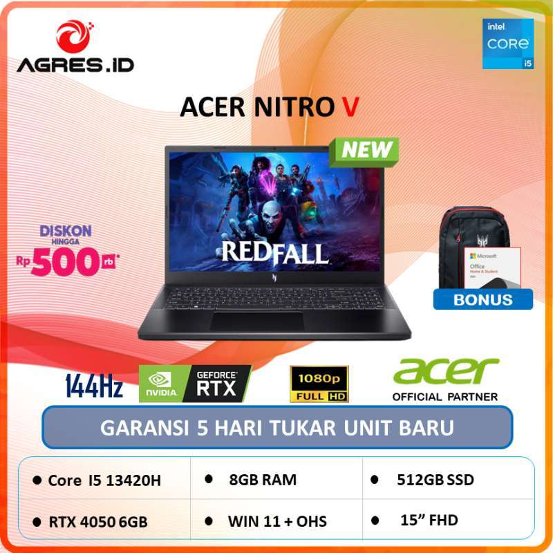 Promo Acer Nitro V 15 - I5 13420h 8gb 512gb Rtx4050 6gb 15.6fhd 144hz ...