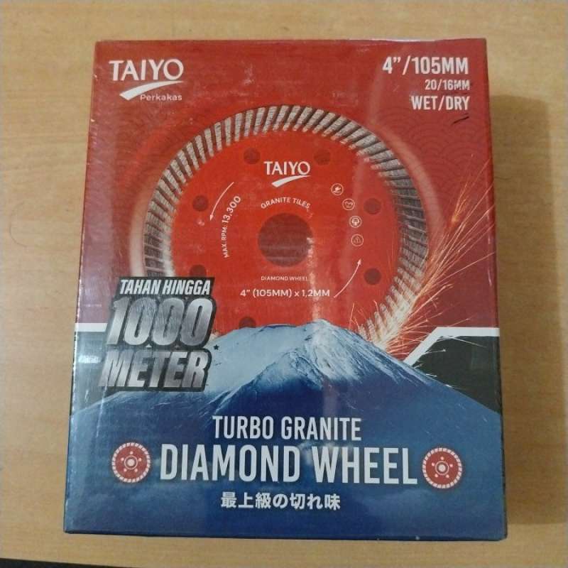 Promo TAIYO DIAMOND WHEEL 4/105 MM FOR MARBLE &GRANITE.MATA CUTTING ...
