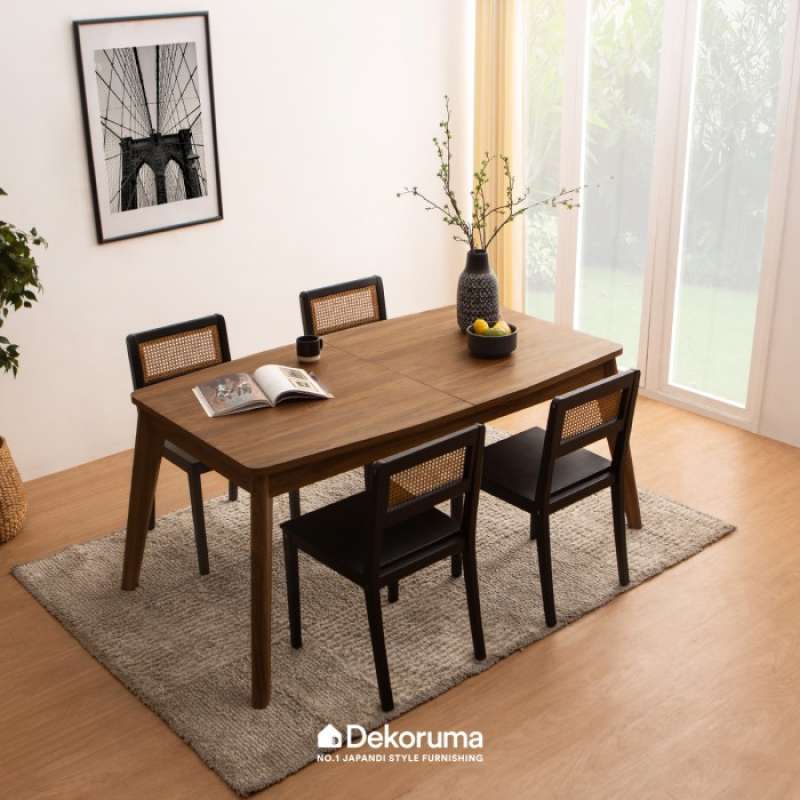 Promo Meja Makan Kayu Extendadle Walnut / Dining Table Diskon 36% Di ...