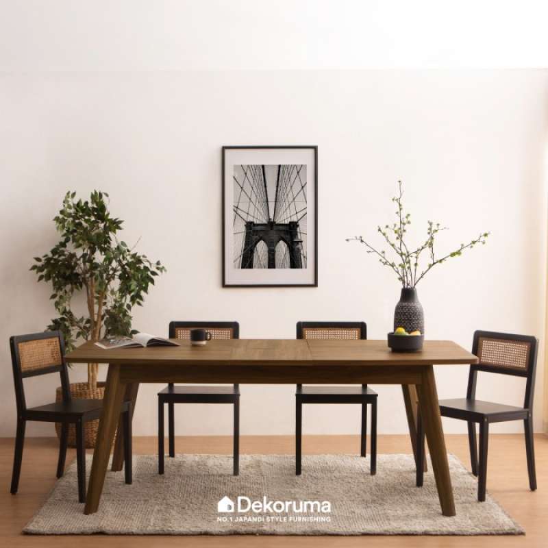 Promo Meja Makan Kayu Extendadle Walnut / Dining Table Diskon 36% Di ...