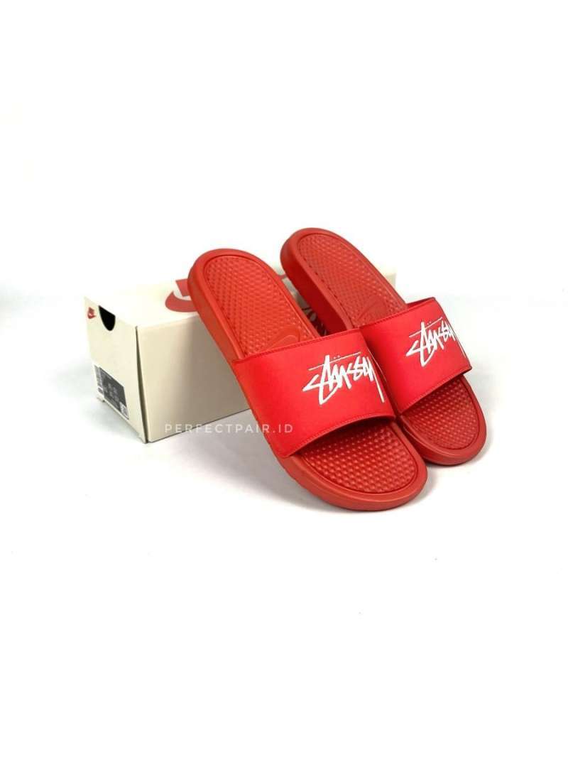 Jual Nike X Stussy Benassi Slide Habanero Red Bnib 100% Original Di ...