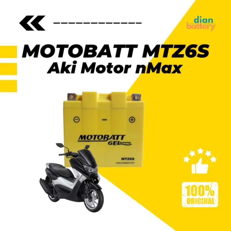 Jual Aki Motor Yamaha Nmax Motobatt Mtz-6s Mf Aki Gel / Aki Kering Di ...
