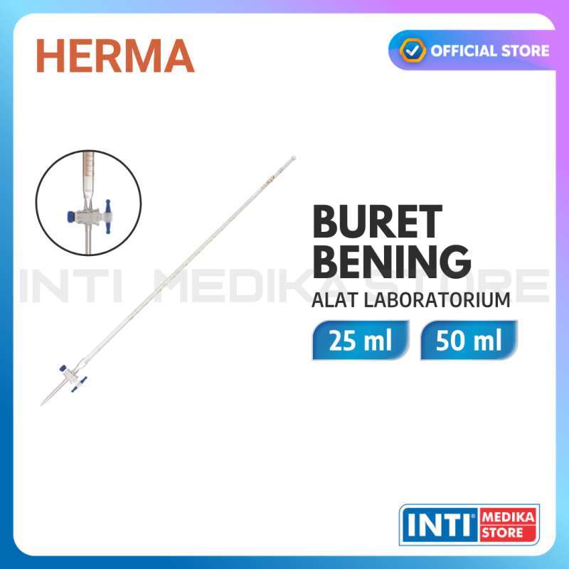 Promo HERMA - Buret Kaca Bening Kran Glass | Burette Gelas Kimia Lab ...