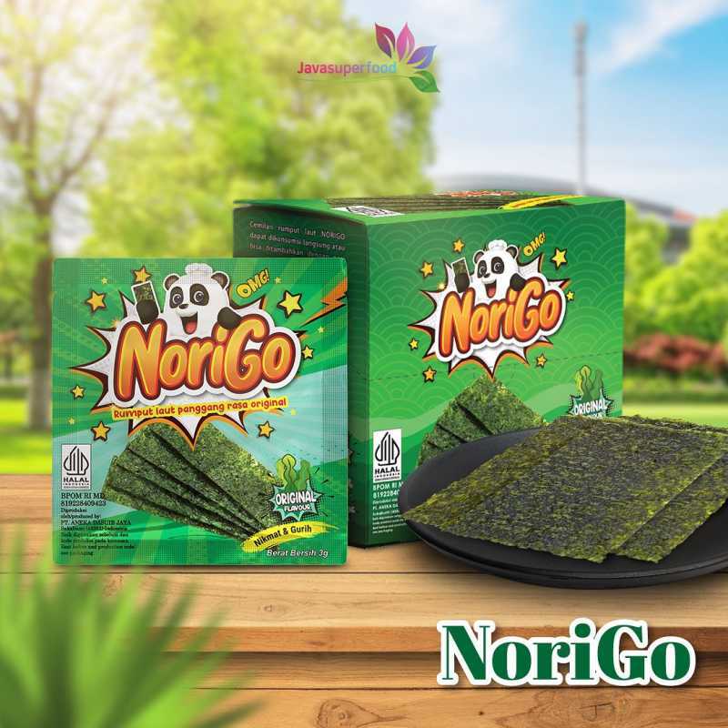 Jual Norigo - Nori Snack Seaweed Rumput Laut SPICY ( 1 Box = 12 sachet ...