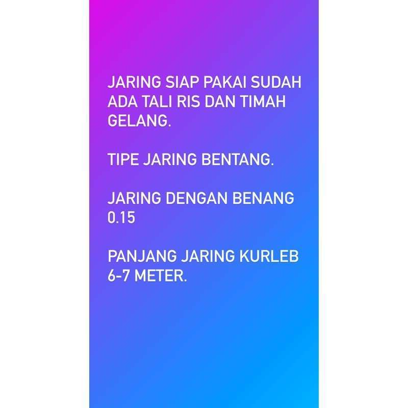 Jual Jaring ikan siap pakai! JARING BENTANG BUKAN JARING LEMPAR. Jaring ...