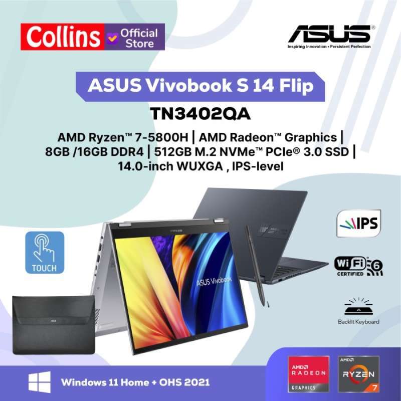Jual New Asus Vivobook S 14 Flip Tn3402Qa Ryzen 7-5800H 512Gb 14 X360 ...