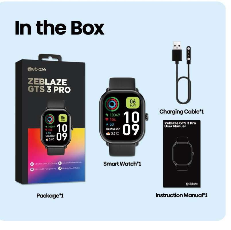 Jual Zeblaze Gts 3 Pro Smart Watch Ultra-big Hd Amoled Hifi Bluetooth ...