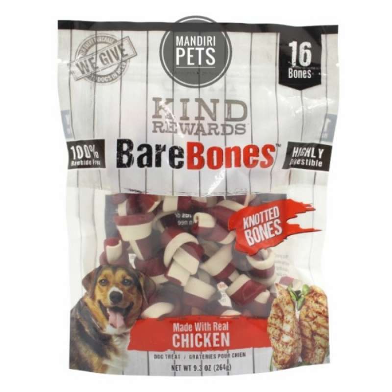 Promo Kind Rewards BareBones Knotted Bones 16pcs Dog Snack Treats ...
