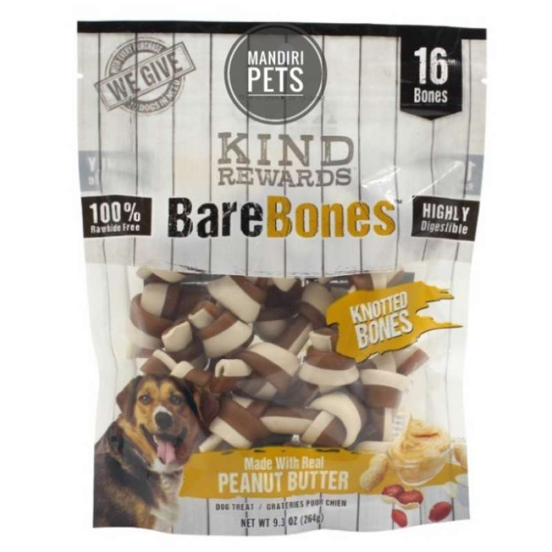 Promo Kind Rewards BareBones Knotted Bones 16pcs Dog Snack Treats ...