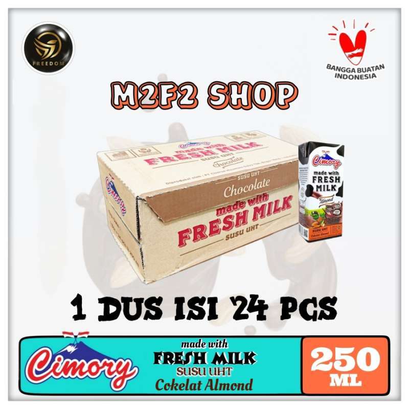 Promo Susu Cimory Fresh Milk Kotak UHT Cokelat Almond - 250 ml (Kemasan ...