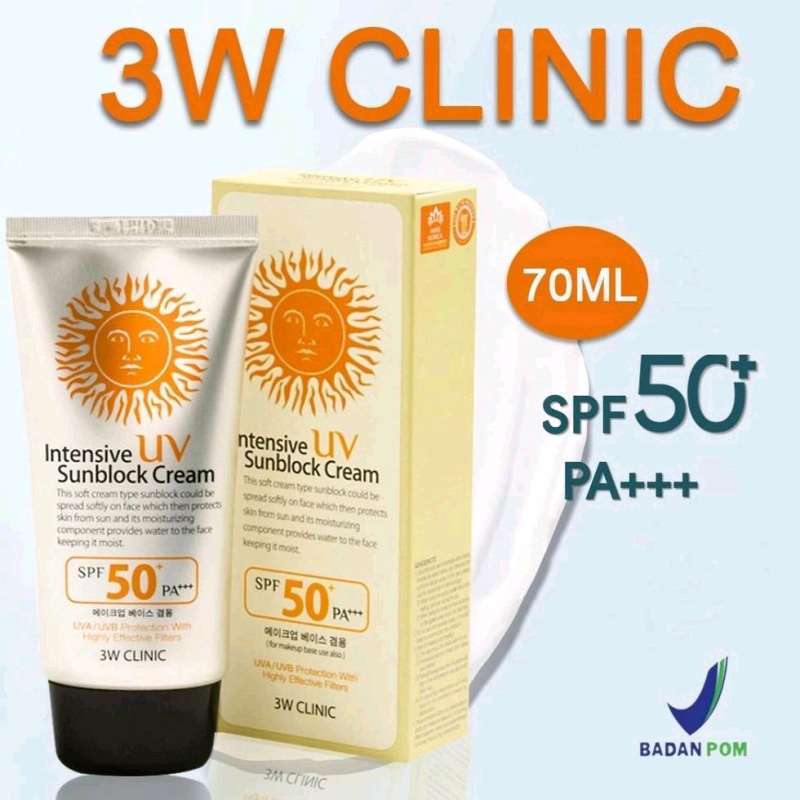 Jual 3W Clinic Intensive UV Sunblock Cream SPF 50+++ 70 Ml di Seller KFW Chantiqu - Krukut-2 ...