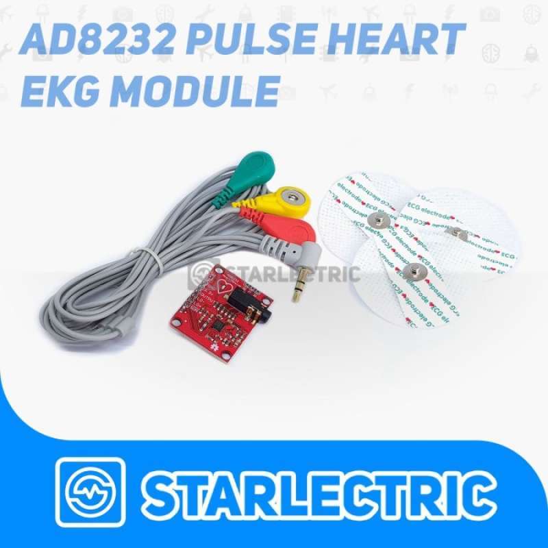 Promo Ad8232 Sensor Pulse Heart Ecg Ekg Monitoring Jantung Modul ...
