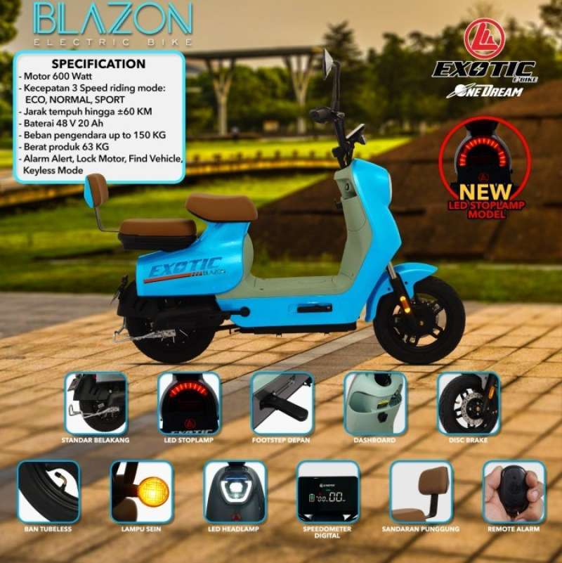 Promo Sepeda Listrik Exotic Blazon 48V 20 Ah Diskon 9% di Seller Sepeda ...