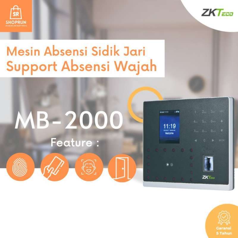 Jual Mesin Absensi Fingerprint Zkteco Mb2000 Support Sidik Jari Dan Kartu New - Rfid Di Seller ...
