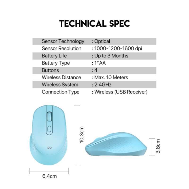 Promo Mouse Wireless Office Fantech Go 2.4ghz 1600dpi - Putih Diskon 55% Di Seller Fantech ...