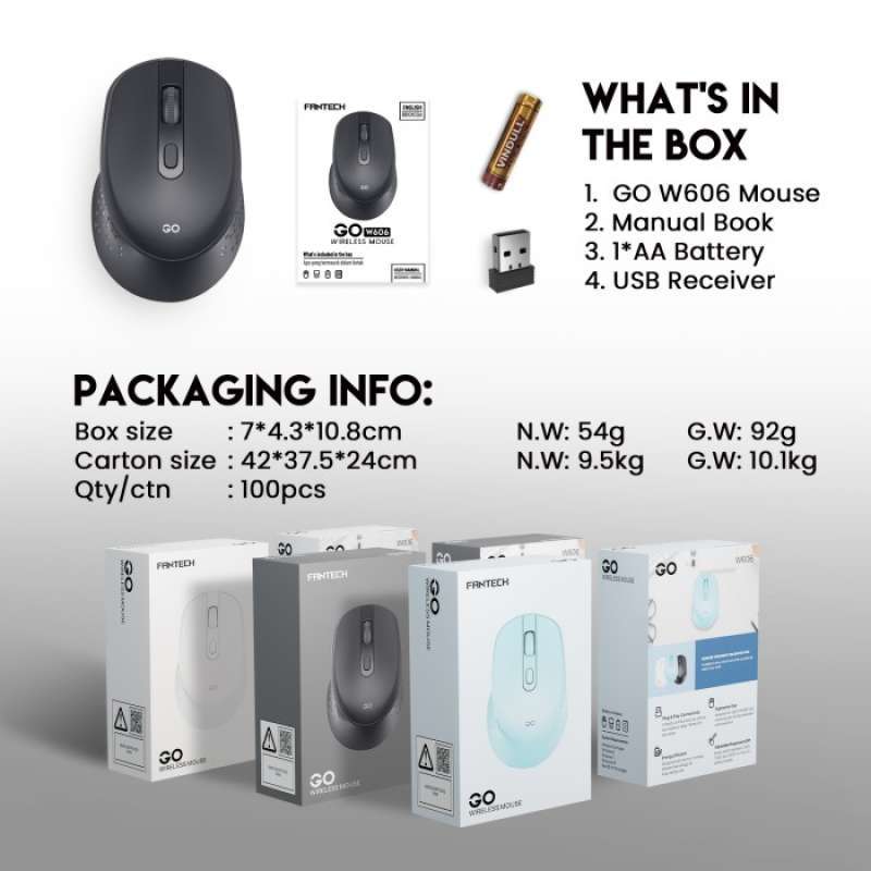 Promo Mouse Wireless Office Fantech Go 2.4ghz 1600dpi - Putih Diskon 55% Di Seller Fantech ...