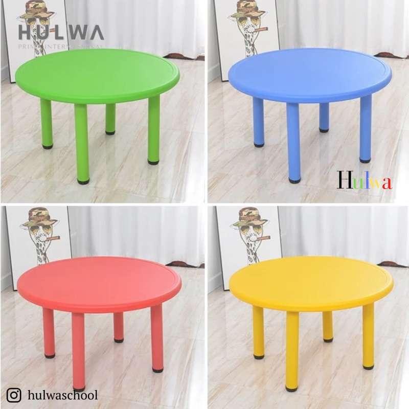 Jual Meja Bulat Large Hulwa Meja Bundar Meja Round Anak PAUD TK - Merah ...