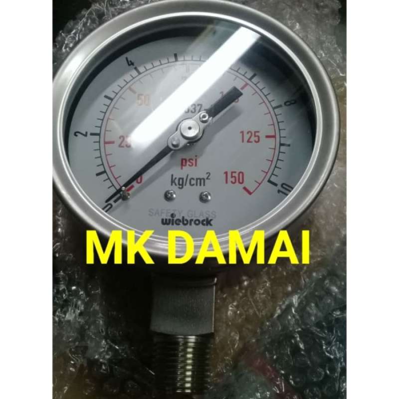 Promo Pressure gauge full stainless 2 1/2 inch 10kg / Pressure gauge ...