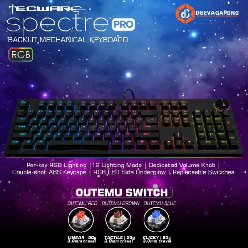 Promo Tecware Spectre Pro Fullsize Rgb Underglow Mechanical Gaming ...