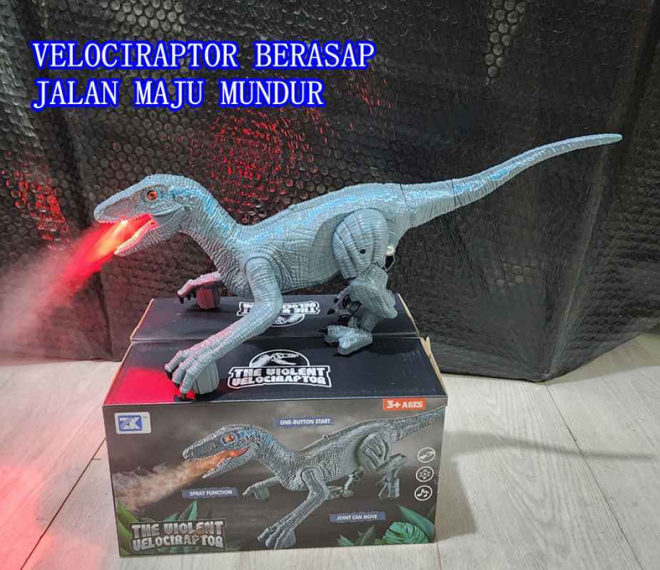 Jual Oem Mainan Dinosaurus Velociraptor Walking Robot Dinosaur Asap Di ...