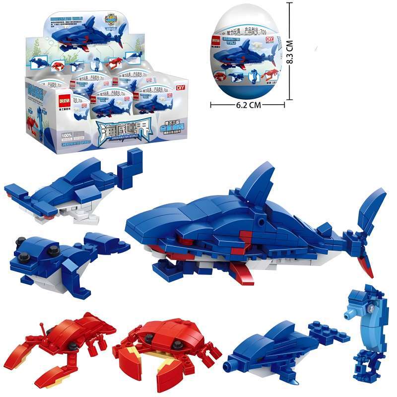 Jual Mainan Anak Balok Edukasi Building Blocks Puzzle Sea Animals 6 in ...