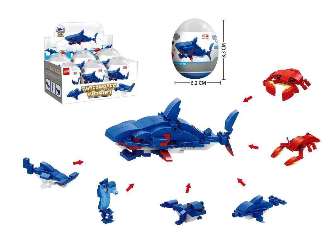 Jual Mainan Anak Balok Edukasi Building Blocks Puzzle Sea Animals 6 in ...