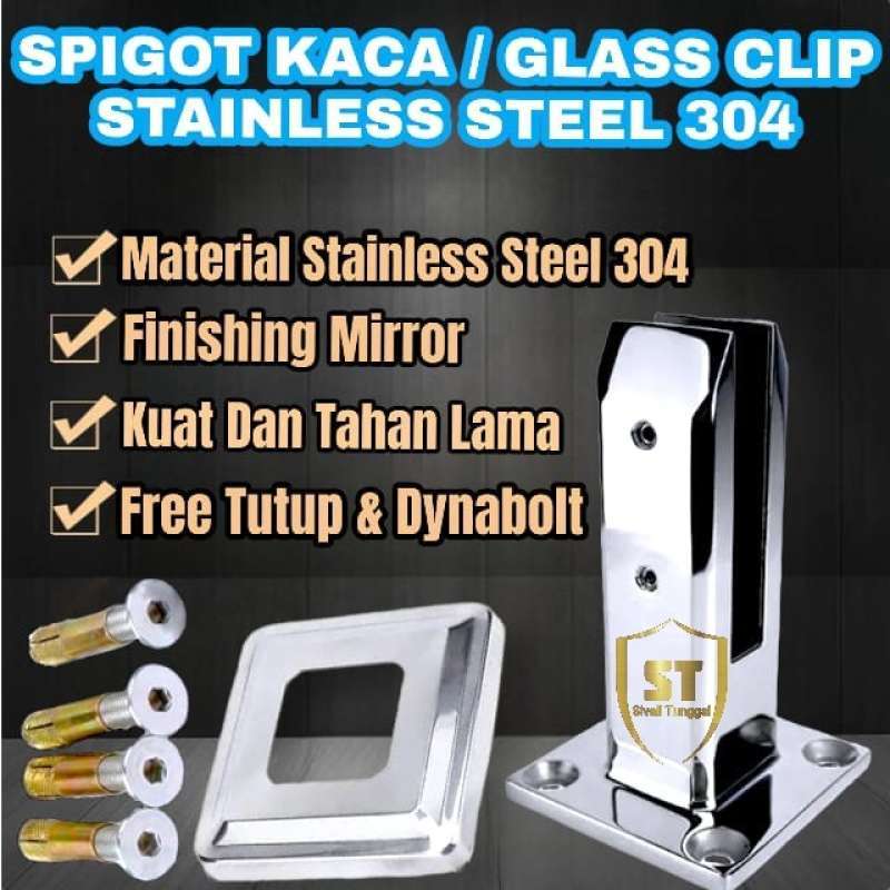 Promo Spigot Kaca Stainless 304 | Bracket Penjepit Kaca Diskon 23% Di ...