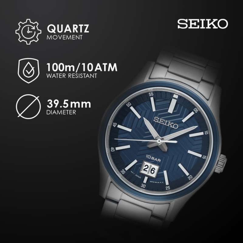 Promo Jam Tangan Pria Seiko Sur559p1 Sur559 Blue Dial Quartz Stainless ...