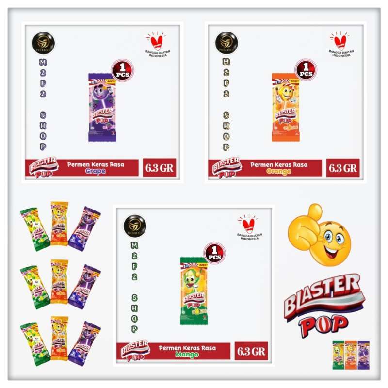 Promo Blaster Pop Assorted | Permen Stik Lollipops Sachet - 6,3 Gr ...