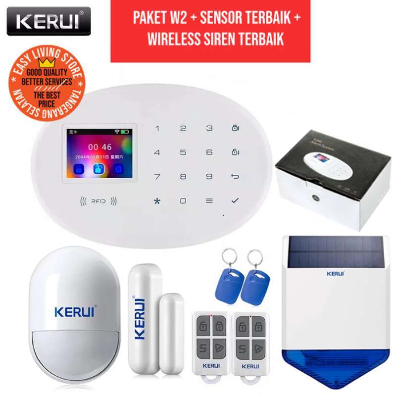 Promo Kerui W20 GSM WIFI RFID Wireless Home Alarm Sistem Rumah, IOS/Android Diskon 20% di Seller ...