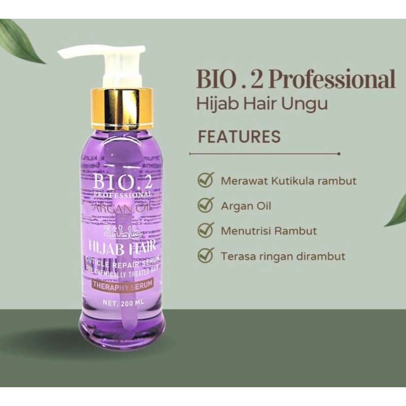 Jual Vitamin Rambut BIO 2 Profesional Argan Oil Hijab Hair Serum 200ml ...