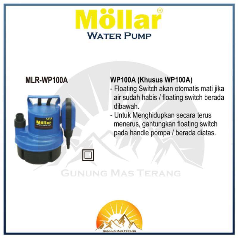 Promo Mollar Pompa Air Celup WP100A Submersible Water Pump Kolam Jet WP ...