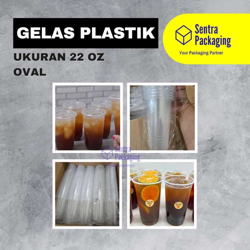 Jual Gelas Plastik Oval 22 Oz Berat 7gr Polos / Cup Pop Ice / Gelas Es ...
