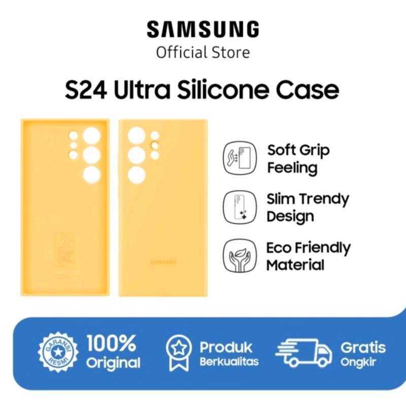 Promo Samsung Galaxy S24 Ultra Silicone Case - Original - Yellow Diskon ...
