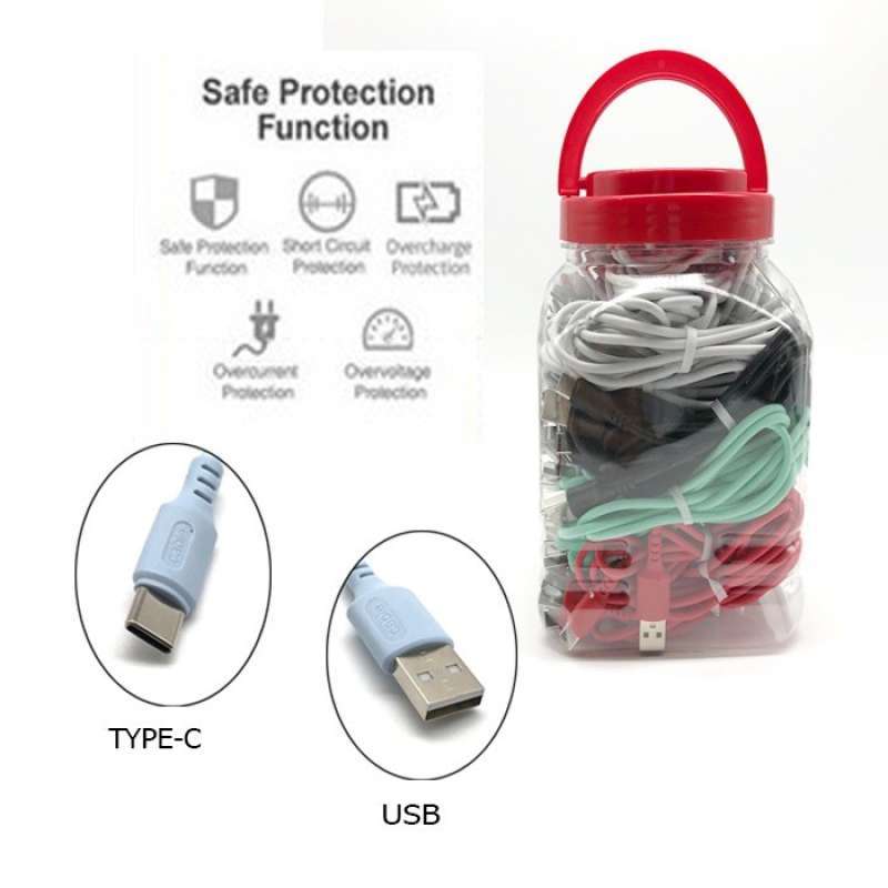 Promo KABEL DATA MACARON MODEL BULAT 2.1A (1 TOPLES ISI 50 PCS ...
